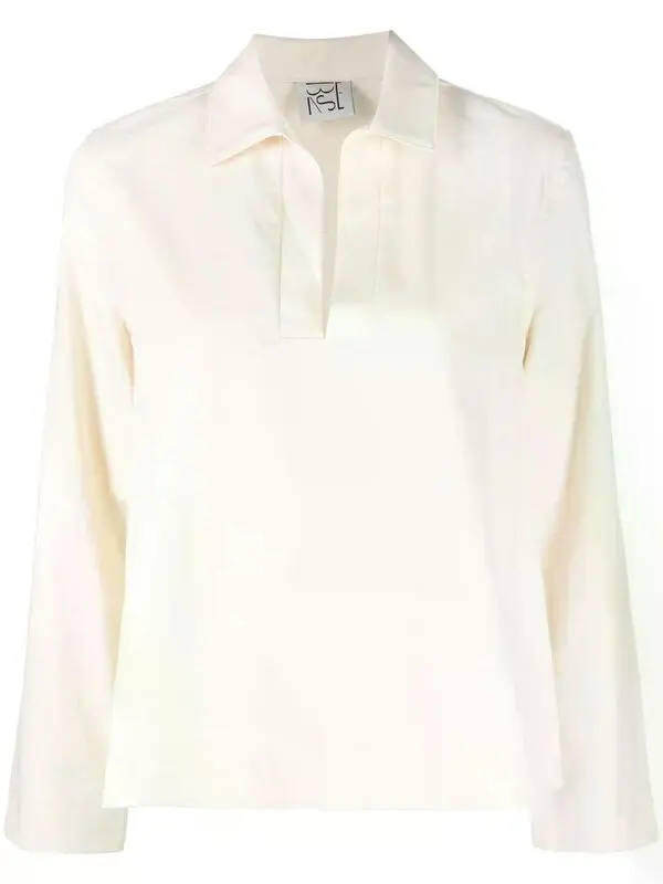 BASERANGE Onda Collared Shirt - Neutrals