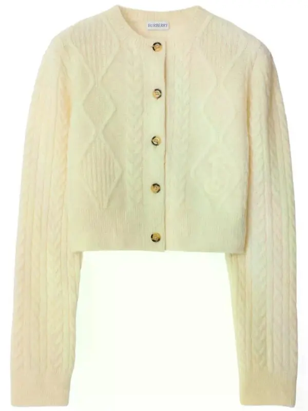 Burberry Cropped Aran-knit Cardigan