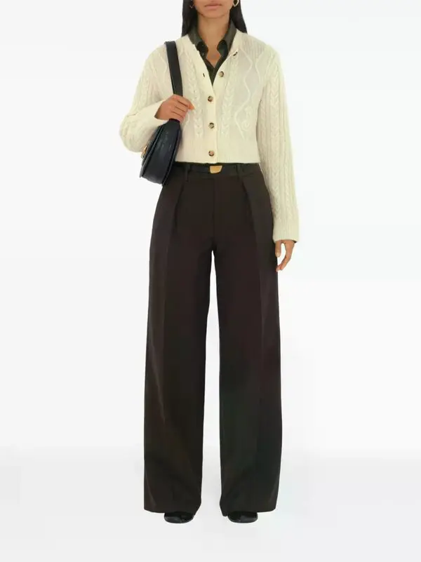 Burberry Cropped Aran-knit Cardigan