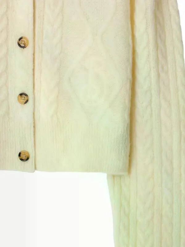 Burberry Cropped Aran-knit Cardigan