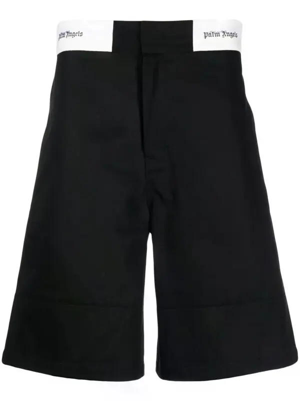 Palm Angels Logo-waistband Tailored Shorts