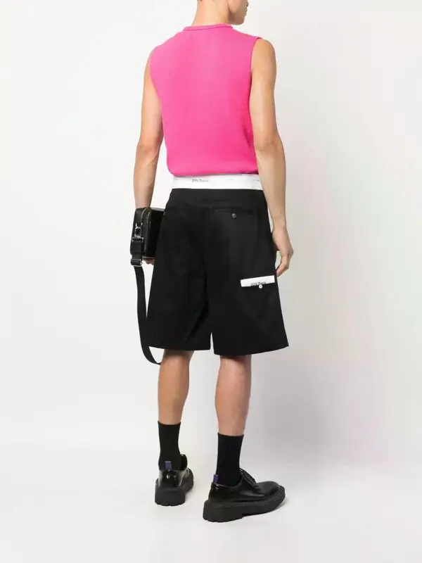 Palm Angels Logo-waistband Tailored Shorts