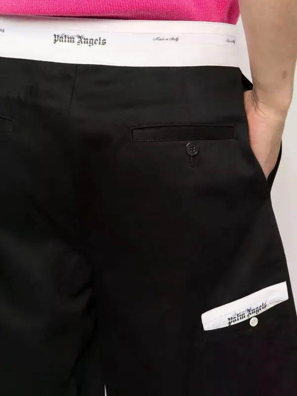 Palm Angels Logo-waistband Tailored Shorts