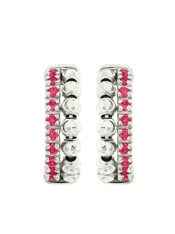 OFFICINA BERNARDI 18kt White Gold Moon Eden Ruby Earrings - Silver