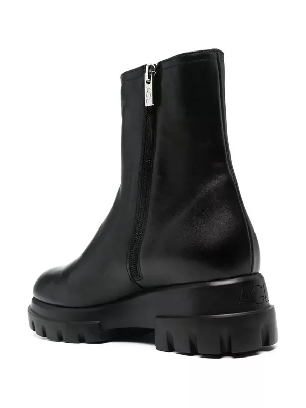 Agl Calf Leather Chunky Sole Chelsea Boots