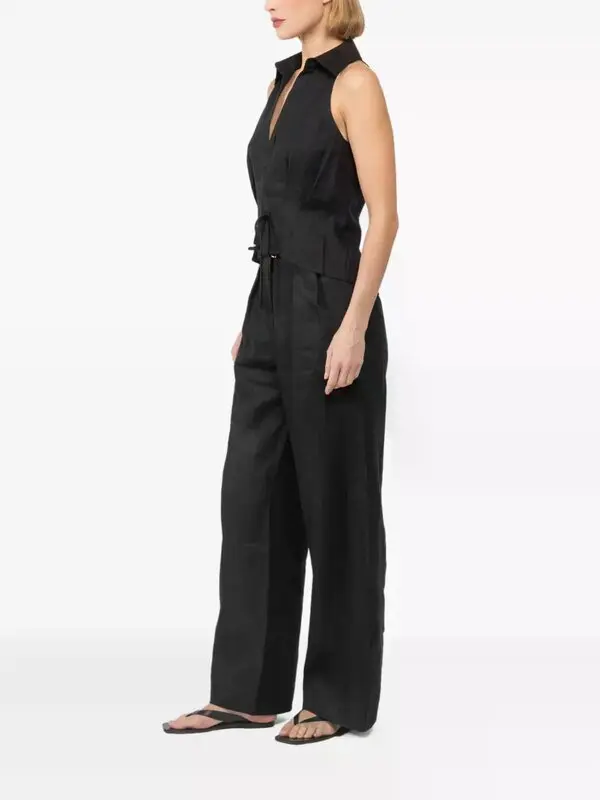 HEVRON Linen Sleeveless Top