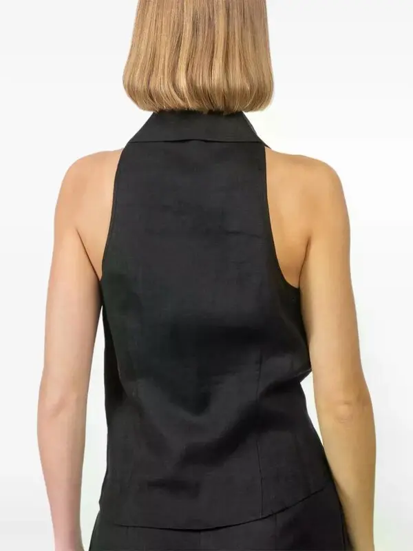 HEVRON Linen Sleeveless Top