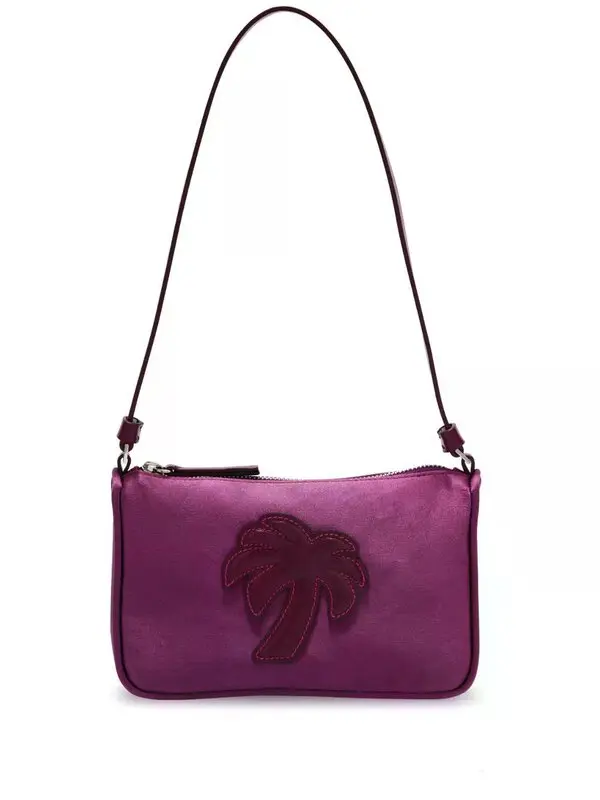 Palm Angels Palm-motif Satin Shoulder Bag - Purple