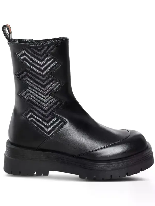 Missoni Embroidered Design Calf Leather Boots