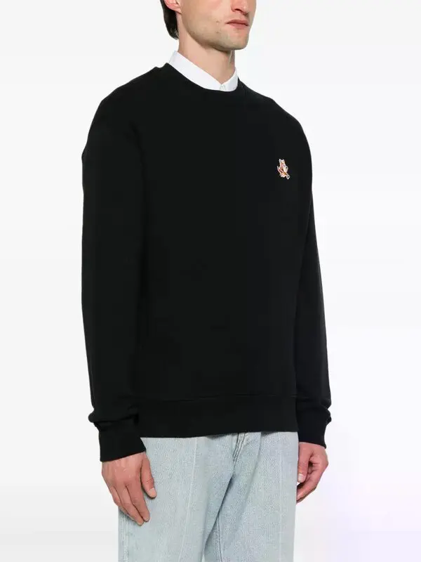 Maison Kitsuné Fox-motif Cotton Sweatshirt - Black