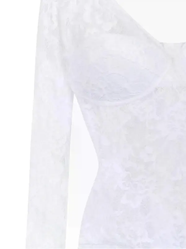 AMIR SLAMA Long-sleeved Lace Bodysuit