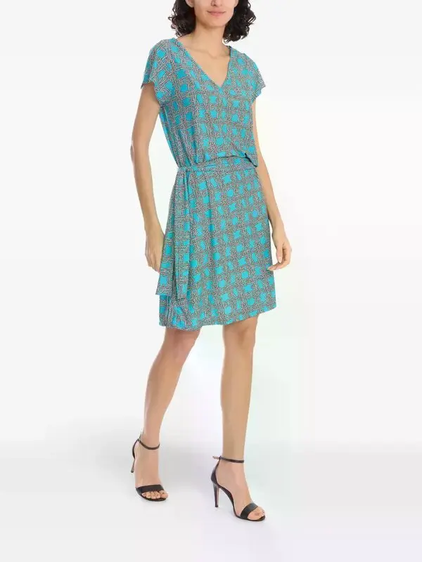 AMIR SLAMA Belted Graphic Print Dress