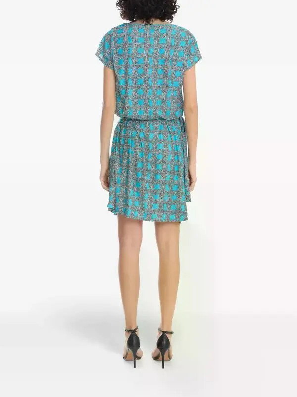 AMIR SLAMA Belted Graphic Print Dress