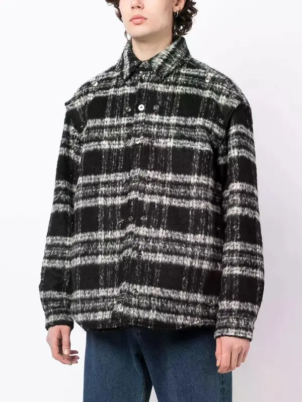 Y/project Textured Stripe-pattern Shirt Jacket