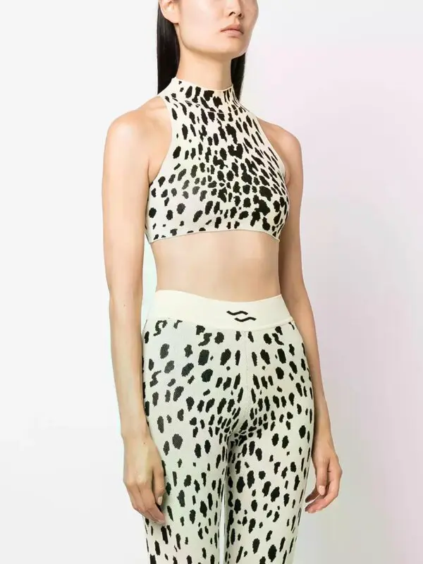SSHEENA Animal-pattern Crop Top