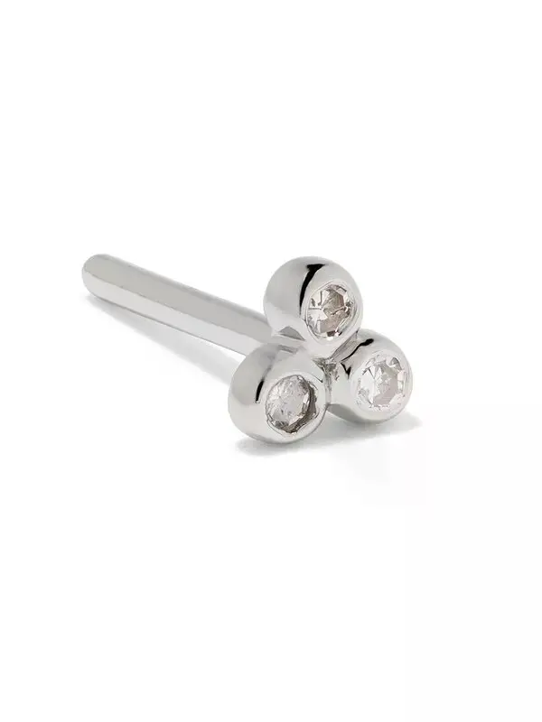 MARIA BLACK 14kt White Gold Triad Diamond Stud Earring - Silver
