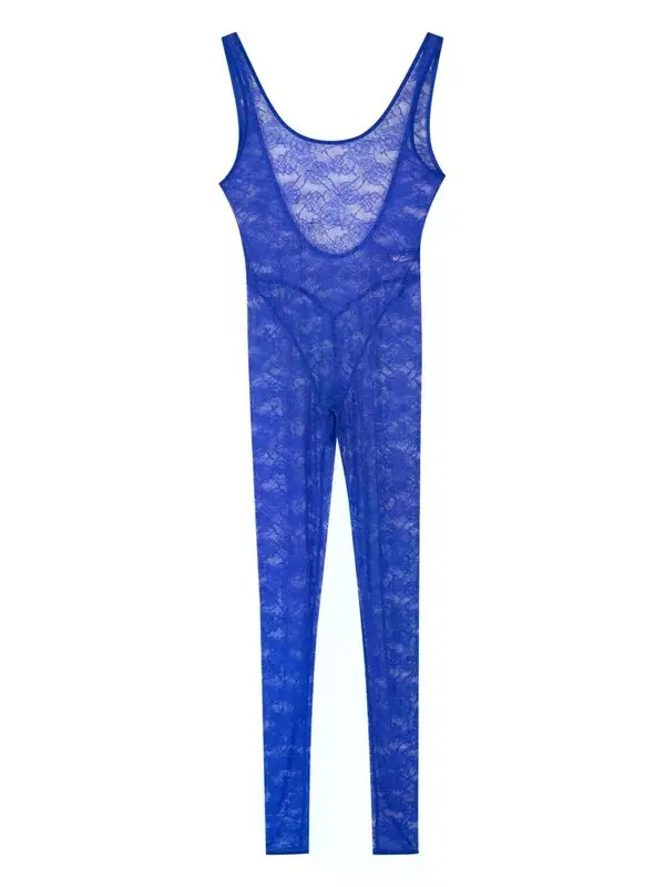 MAISON CLOSE Flashback Neon Open-back Catsuit - Blue