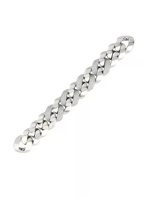 PRAGNELL 18kt Gold Diamond Cuba Large Chain Bracelet