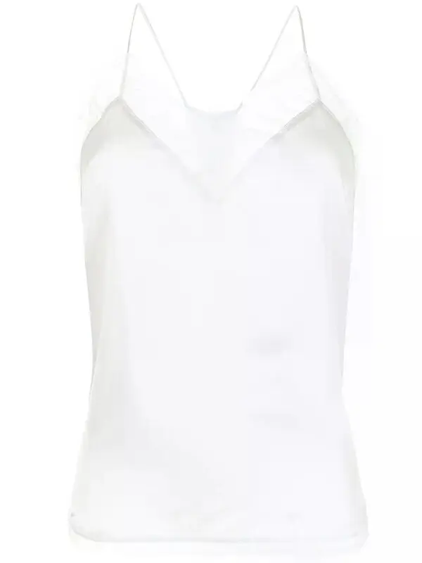IRO PARIS Lace-trimmed Silk Top