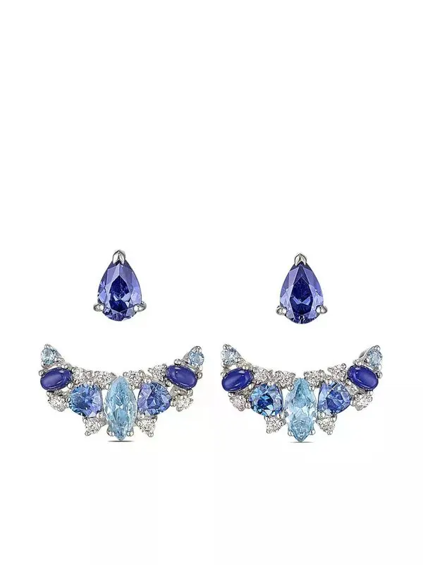 ANABELA CHAN 18kt White Gold Twinkle Ear-jacket Earrings - Blue