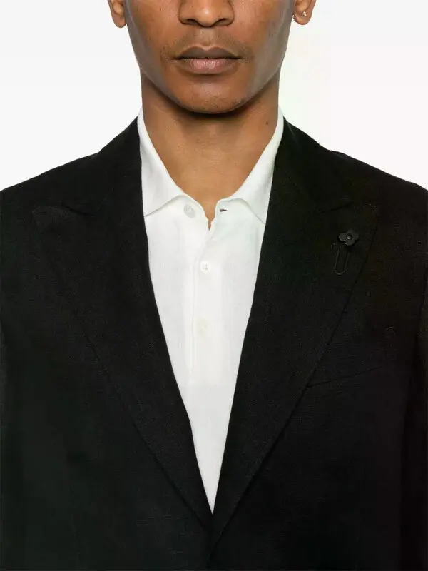LARDINI Brooch-detail Suit - Black