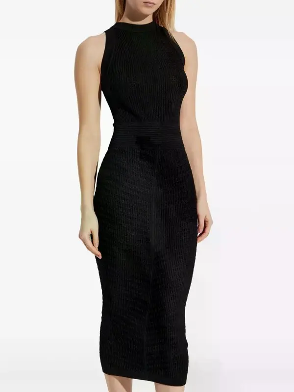 Balmain Ribbed Bodycon Midi Dress
