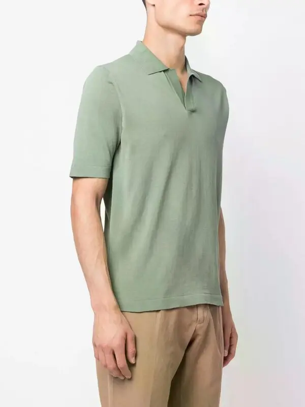 DELL'OGLIO Open-placket Cotton Polo Shirt