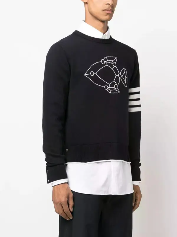 Thom Browne Fish Icon Intarsia Jumper