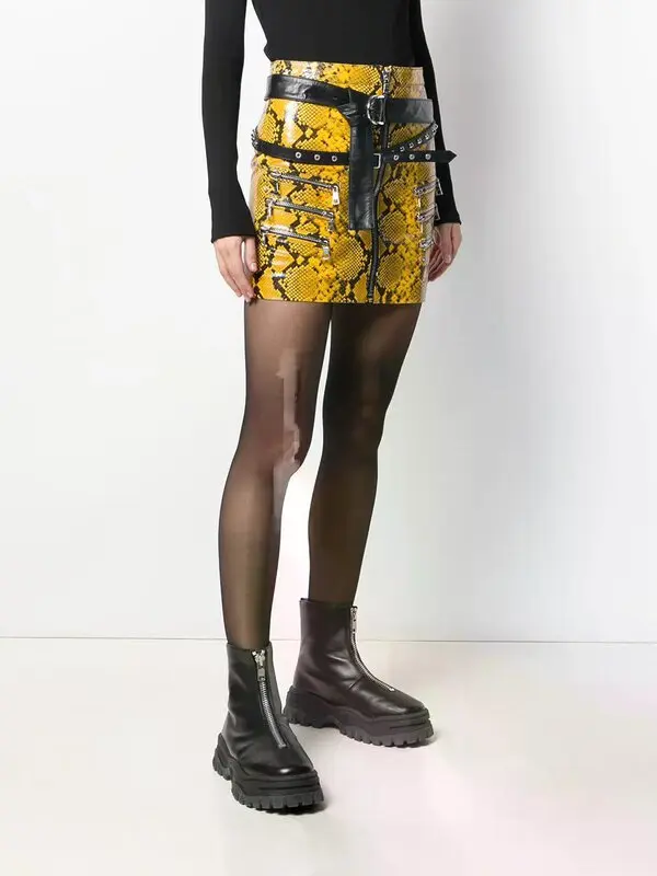 BEN TAVERNITI UNRAVEL PROJECT Snake-effect Mini Skirt