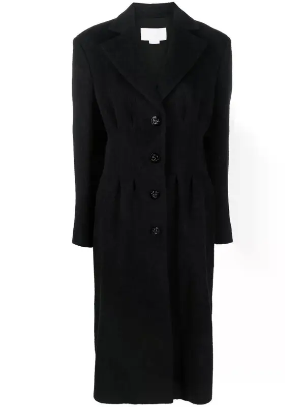GENNY Pleat-detail Single Breasted Coat