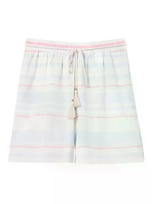 TWINSET Striped Drawstring Shorts - Neutrals