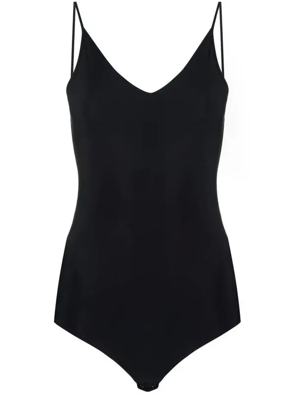 JIL SANDER V-neck Stretch Bodysuit - Black