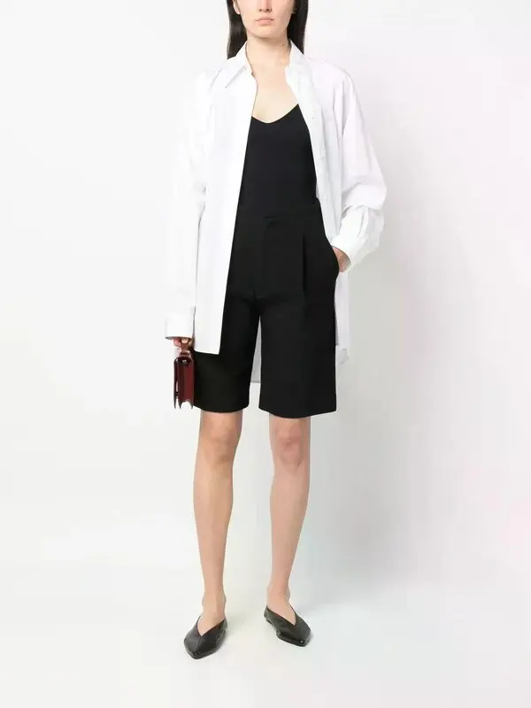 JIL SANDER V-neck Stretch Bodysuit - Black