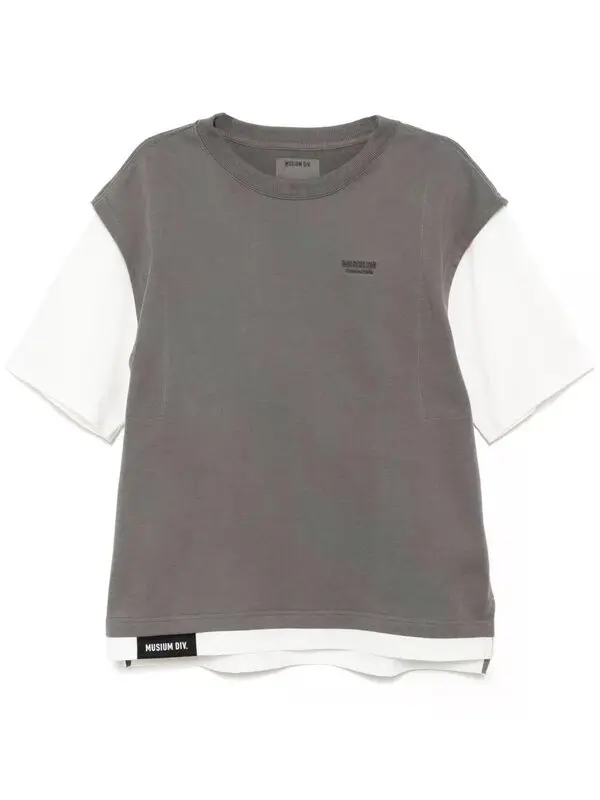 MUSIUM DIV. Logo-embroidered T-shirt - Grey