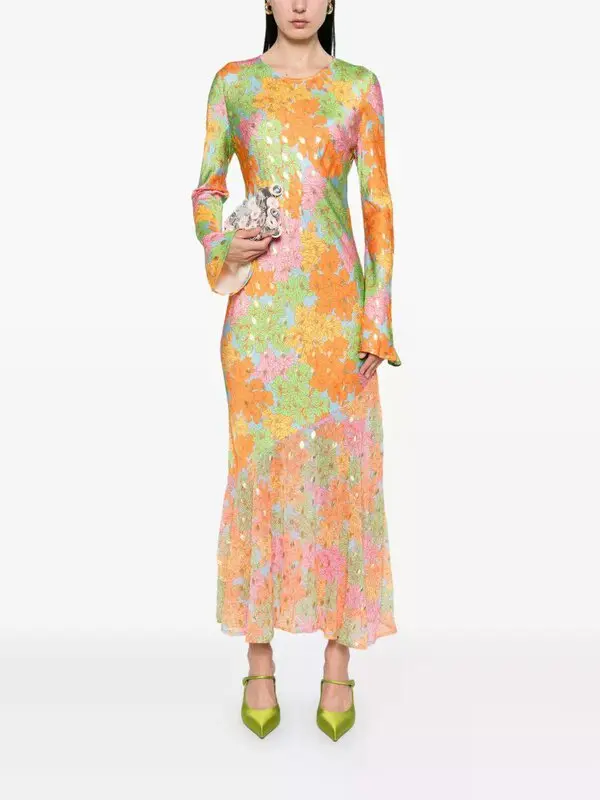 NEVER FULLY DRESSED Alaia Floral Print Dress