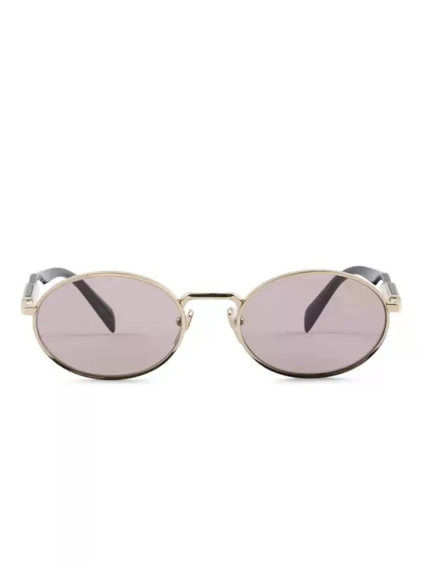 Prada Oval Frame Sunglasses - Gold
