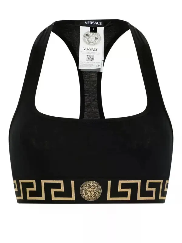 Versace Greca Border Triangle Bra - Black
