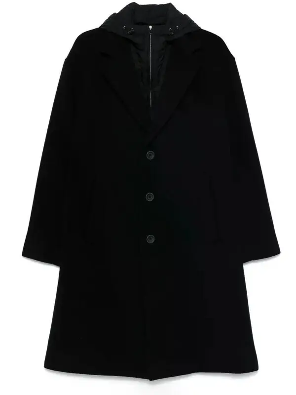 Herno Virgin Wool Blend Hooded Coat