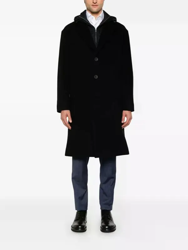Herno Virgin Wool Blend Hooded Coat