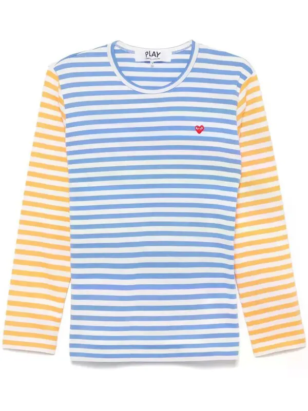 Play Comme Des Garcon Striped Jersey T-shirt - Blue