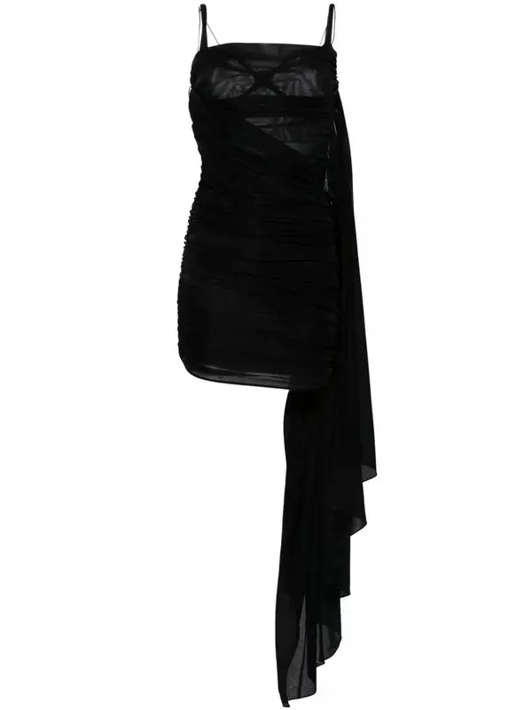 MUGLER Open-back Draped Minidress
