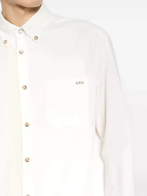 A.p.c. Logo-embroidered Organic Cotton Shirt