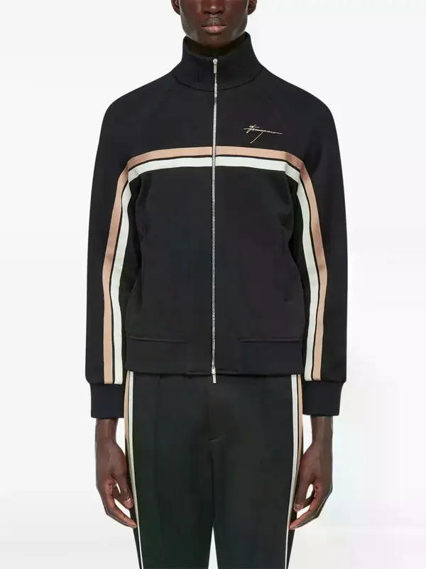 FERRAGAMO Logo-engraved Zip-up Jacket