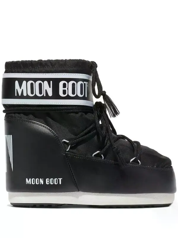 Moon Boot Logo-print Lace-up Ankle Boots - Black
