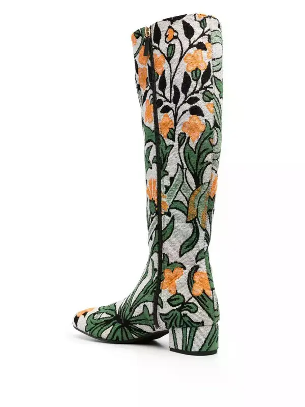 La DoubleJ Edie 40mm Floral Jacquard Boots