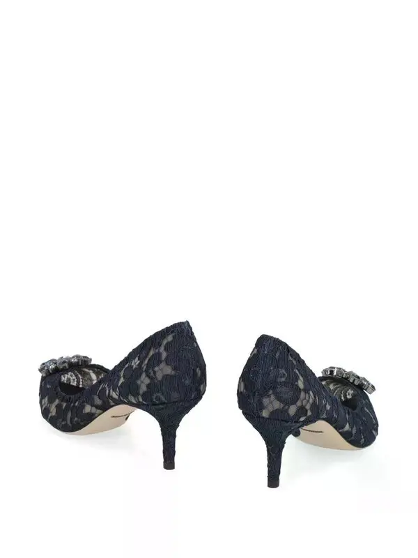 Dolce & Gabbana Lace-detail Heeled Pumps - Blue