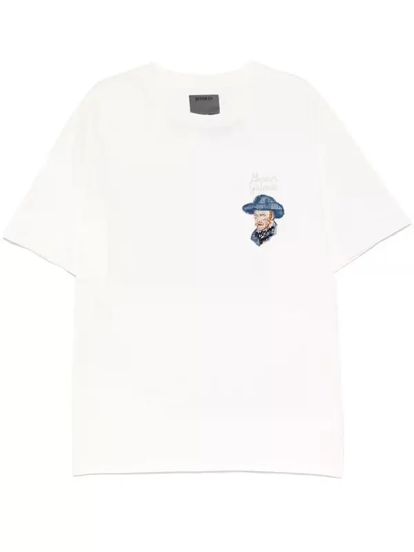 MUSIUM DIV. Logo-embroidered T-shirt - Neutrals