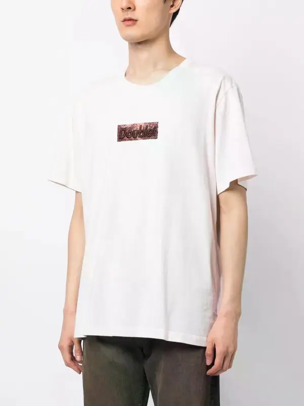 DOUBLET Logo-patch Cotton T-shirt - Neutrals