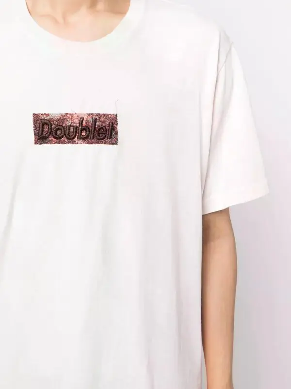 DOUBLET Logo-patch Cotton T-shirt - Neutrals
