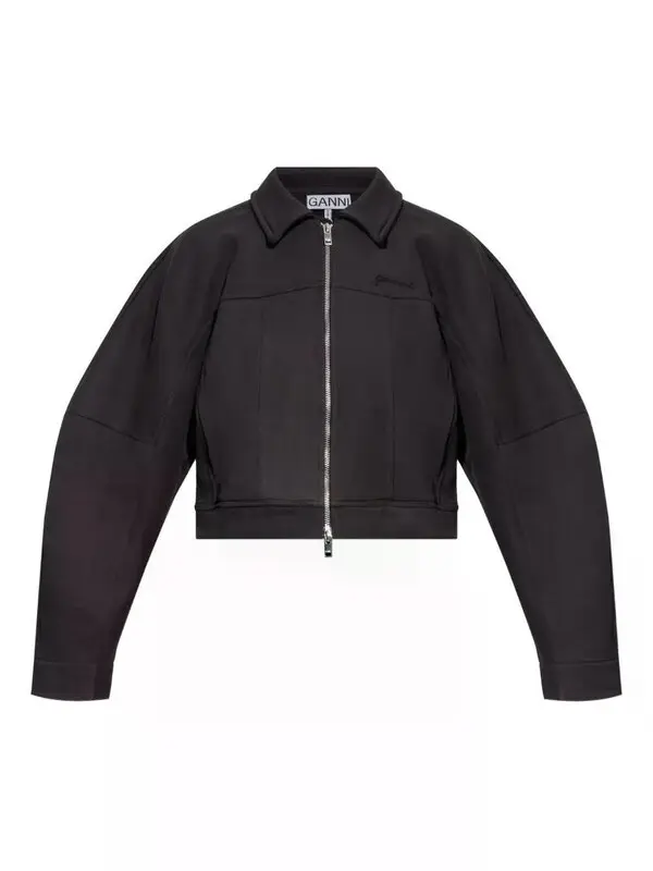GANNI Cotton Jacket With Embroidered Logo